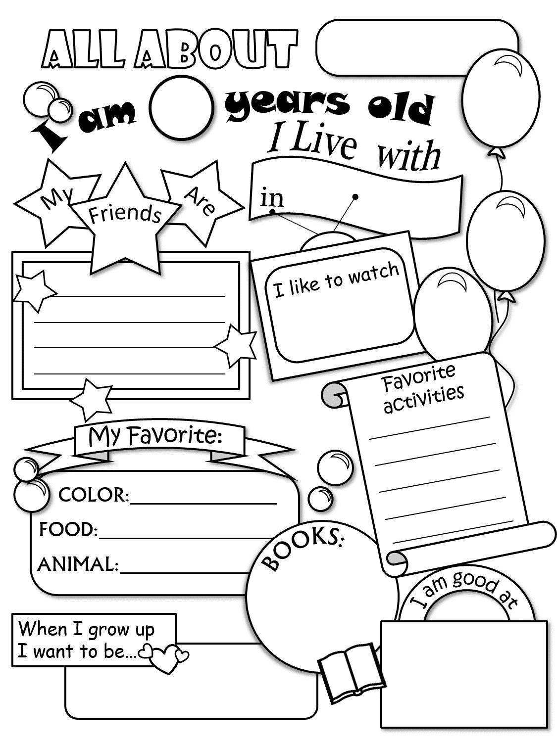 Free Printable All About Me Worksheet Free Printable